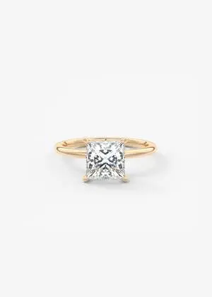 FRANK DARLING Harper Hidden Halo Princess Cut Engagement Ring - Yellow Gold