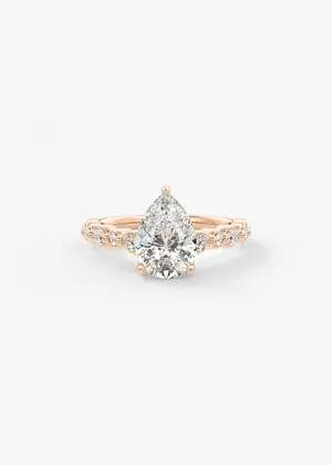 FRANK DARLING Chantilly Pear Cathedral Engagement Ring