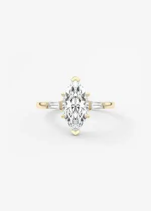 FRANK DARLING The Breezy Baguettes Marquise Ring - Yellow Gold