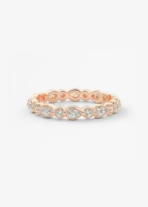 FRANK DARLING The Meringue Pear & Rounds Eternity Ring - Yellow Gold