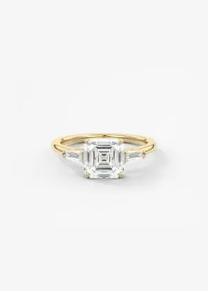 FRANK DARLING The Breezy Baguettes Asscher Ring - Yellow Gold