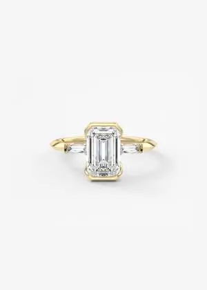 FRANK DARLING Clutch Three Stone Emerald Cut Ring