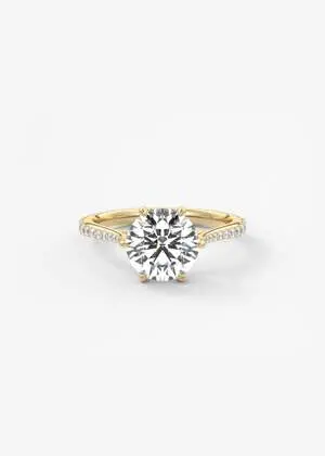 FRANK DARLING Cathedral Royale Pavé Round Ring - Yellow Gold