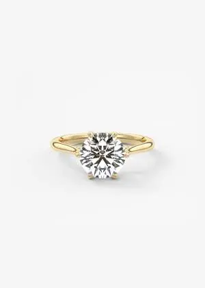 FRANK DARLING Cathedral Royale Round Solitaire Ring - Yellow Gold