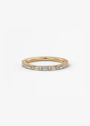 FRANK DARLING Baguette Diamond Half Eternity Band - Yellow Gold