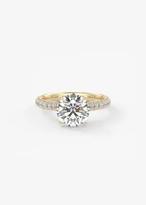 FRANK DARLING Plunge Triple Pavé Ring - Yellow Gold