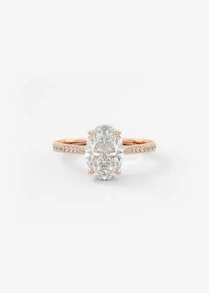 FRANK DARLING Cathedral Deluxe Oval Engagement Ring - Yellow Gold