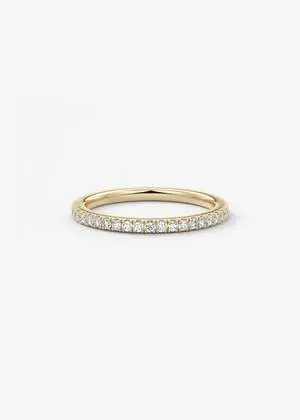 FRANK DARLING Skinny French 1/2 Eternity Band 1.5mm - Yellow Gold