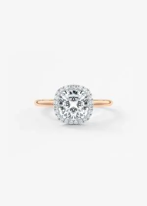 FRANK DARLING The Breezy Halo Cushion Ring - Yellow Gold