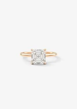 FRANK DARLING Hidden Halo Asscher Cut Engagement Ring - Yellow Gold