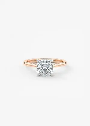 FRANK DARLING Cathedral Two Tone Cushion Engagement Ring