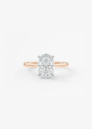 FRANK DARLING Cathedral Two Tone Oval Engagement Ring - Yellow Gold