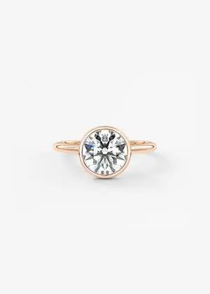 FRANK DARLING Round Cut Bezel Set Ring - Yellow Gold