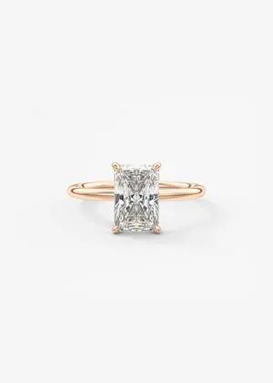 FRANK DARLING Plunge Hidden Halo Radiant Cut Engagement Ring - Yellow Gold