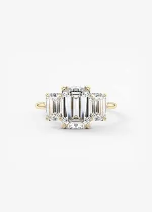 FRANK DARLING Emerald Cut Three Stone Engagement Ring - Yellow Gold