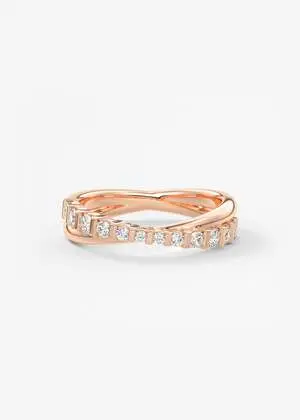 FRANK DARLING The Fizz Diamond Crossover Ring - Yellow Gold