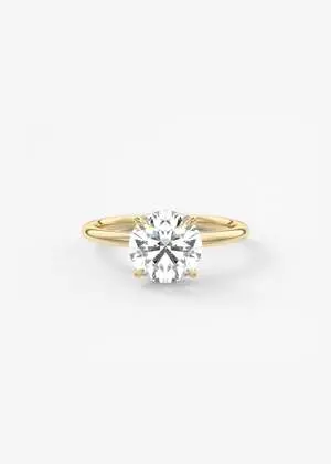 FRANK DARLING Plunge Hidden Halo Round Engagement Ring