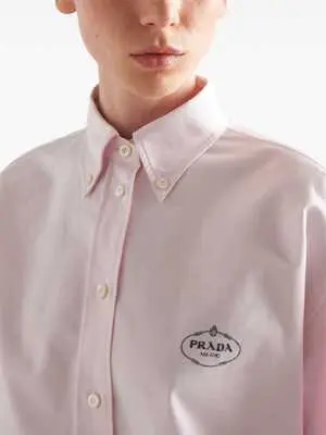Prada Logo-embroidered Cotton Shirt