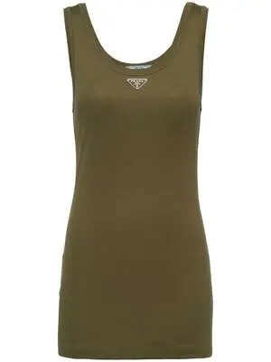 Prada Triangle-logo Ribbed-knit Tank Top
