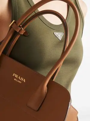 Prada Triangle-logo Ribbed-knit Tank Top