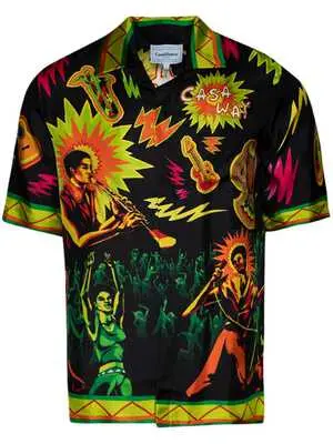 Casablanca Graphic-print Silk Shirt