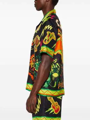Casablanca Graphic-print Silk Shirt