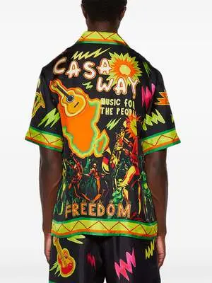 Casablanca Graphic-print Silk Shirt