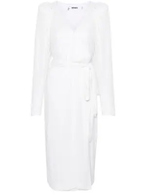 ROTATE BY BIRGER CHRISTENSEN Sequined Midi Wrap Dress - Neutrals