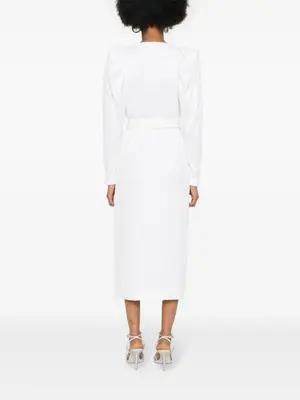 ROTATE BY BIRGER CHRISTENSEN Sequined Midi Wrap Dress - Neutrals