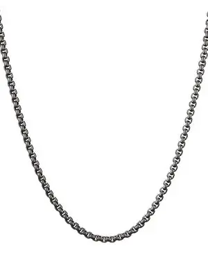 David Yurman Stainless Steel Box Chain Necklace - Silver