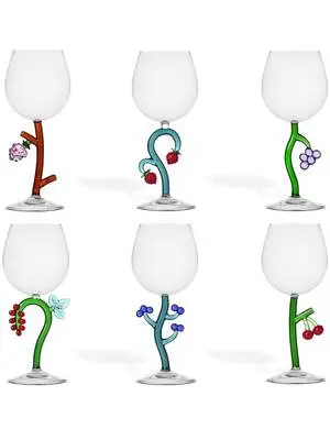 ICHENDORF MILANO Fruits And Flowers Stem Glasses - White