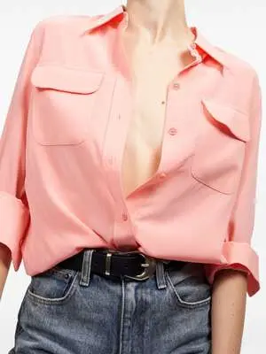 Equipment Signature Silk Shirt - Pink