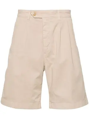 Canali Mid-rise Chino Shorts - Neutrals