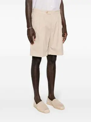 Canali Mid-rise Chino Shorts - Neutrals