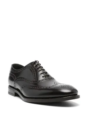 HENDERSON BARACCO Perforated Leather Oxford Shoes - Brown