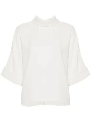 Mark Kenly Domino Tan Bailee Crepe Blouse