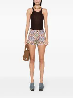 Etro Floral-print Denim Shorts