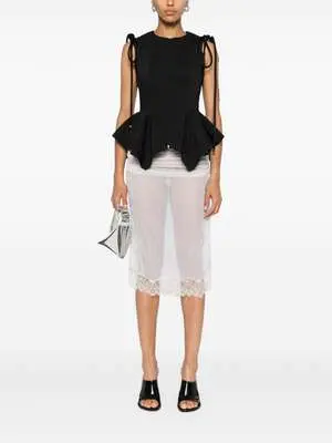 V:PM ATELIER Koa Strap-detail Peplum Top - Black