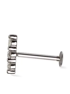 LARK & BERRY 14kt White Gold Modernist Diamond Stud Earring - Silver