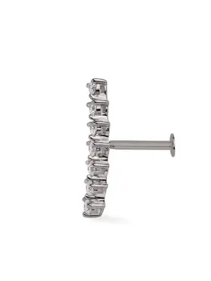 LARK & BERRY 14kt White Gold Diamond Linear Earring - Silver