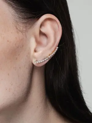 LARK & BERRY 14kt Yellow Diamond Linear Earring - Gold