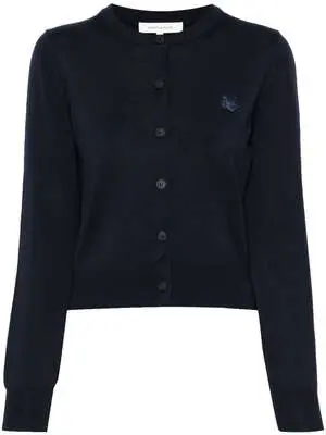 Maison Kitsuné Logo-appliqué Wool Cardigan