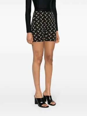 MARINE SERRE Moon Print High-waisted Shorts - Black