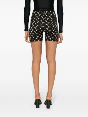 MARINE SERRE Moon Print High-waisted Shorts - Black