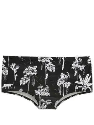 LYGIA & NANNY Lygia & Nanny Copacabana Jungle-Print Swimming Trunks Black