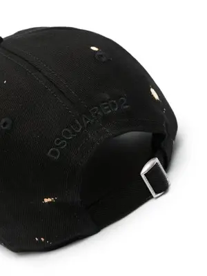 Dsquared2 Logo-plaque Paint-splattered Cap