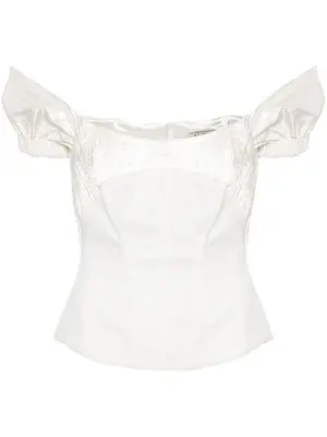 V:PM ATELIER Paloma Off-shoulder Corset Top - White