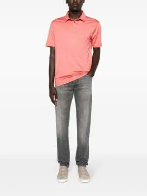 Kiton Mélange Jersey Polo Shirt - Red