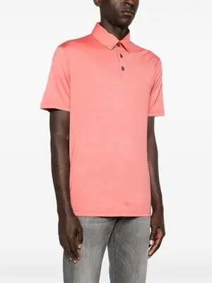 Kiton Mélange Jersey Polo Shirt - Red
