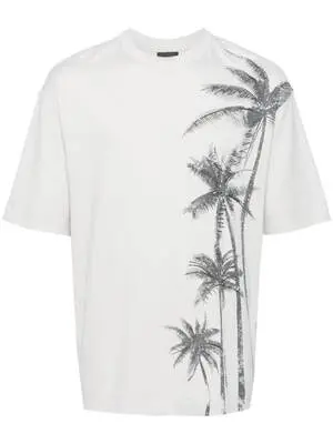 Emporio Armani Palm Tree-print Cotton T-shirt